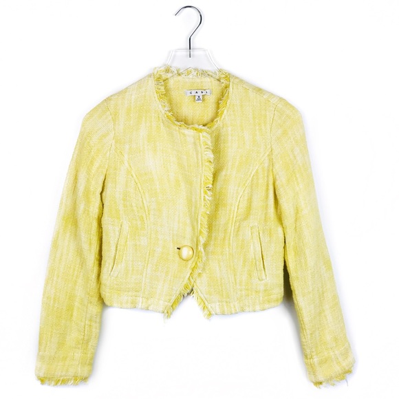 CAbi | Jackets & Coats | Cabi Yellow Tweed Blazer | Poshmark